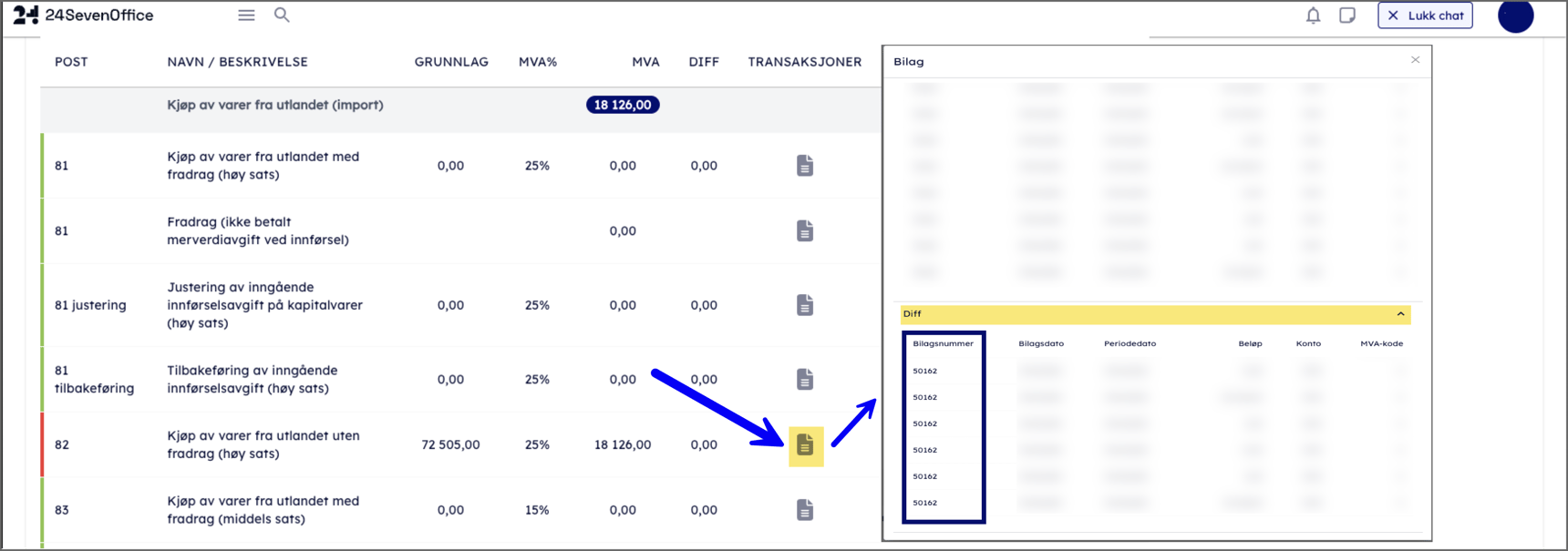 Hvordan korrigerer jeg differanse i mva-rapporten?